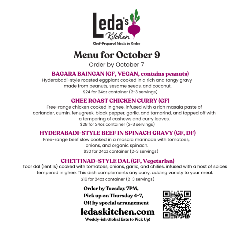 Leda’s Kitchen All New Menu for October 9 | iBrattleboro.com